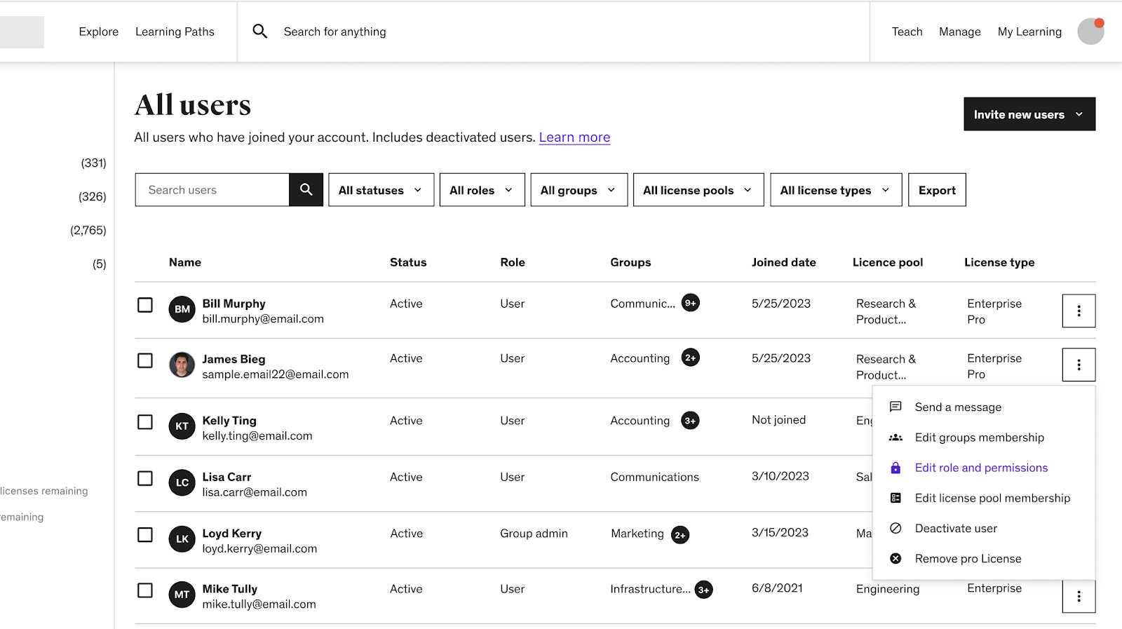 Licenses & Permissions – Udemy Business