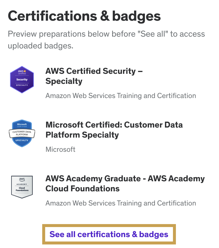 Préparation aux certifications et badges – Udemy Business