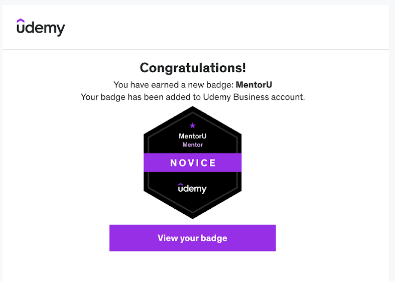 Unternehmens-Badges in Udemy Business finden und sich dafür ...