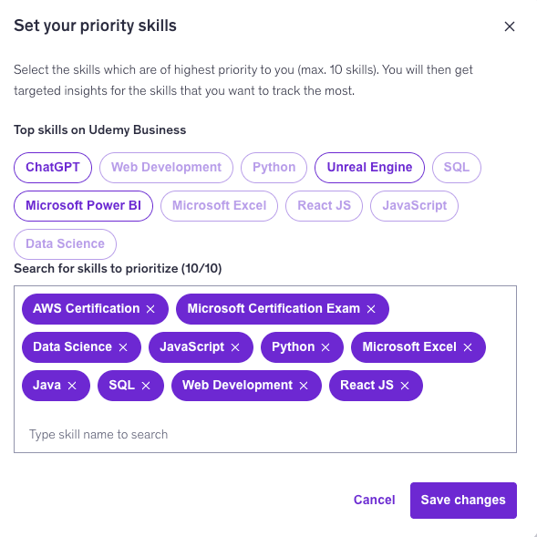 The Skills Proficiency Insights Dashboard – Udemy Business