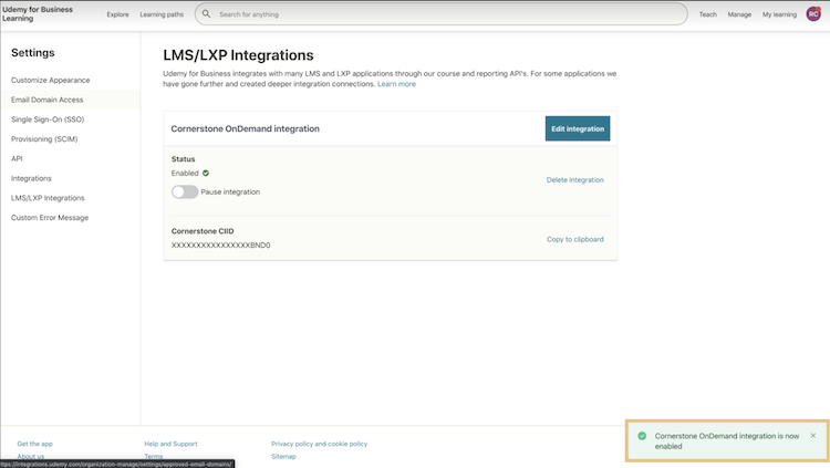 Learning Management System Integrations – Udemy Business